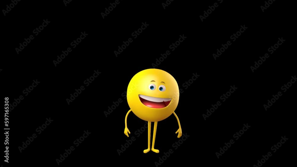 3D emoji Sweat smile animation. Emoticon weird reaction in the ...