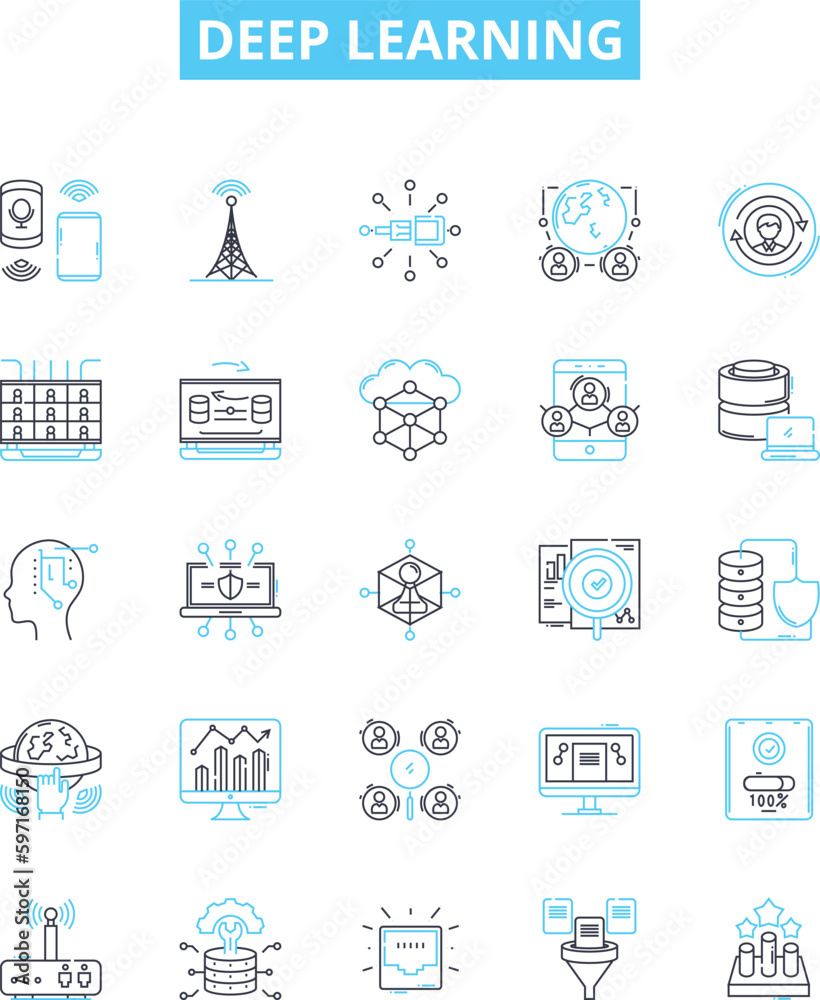 Deep learning vector line icons set. Deep, Learning, Neural, Networks ... Deep learning vector line icons set. Deep, Learning, Neural, Networks ...