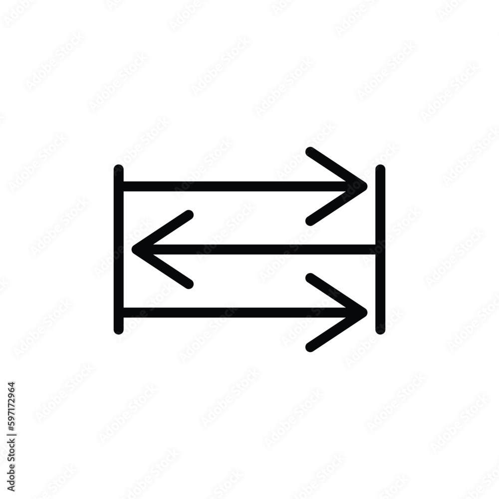Limited reciprocating rectilinear motion sign icon. Graphical symbol modern, simple, vector ...