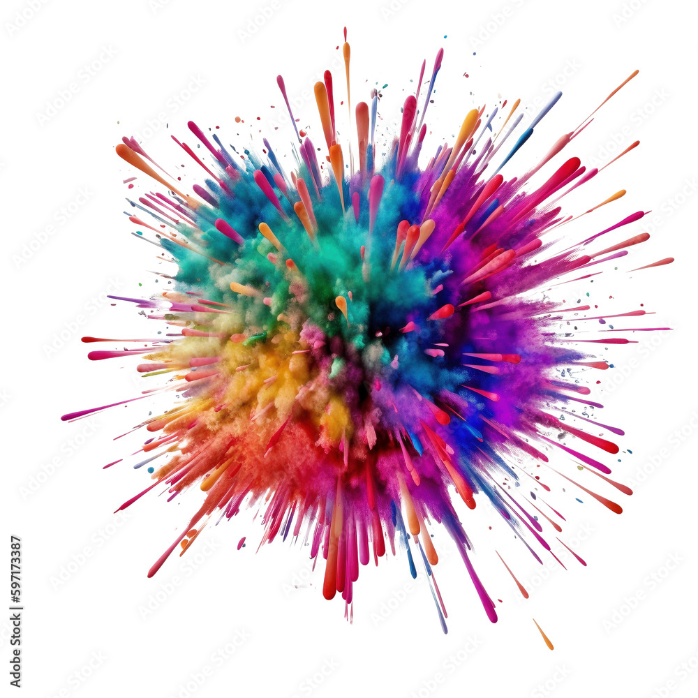 Explosion of color with transparent background Stock Illustration ...
