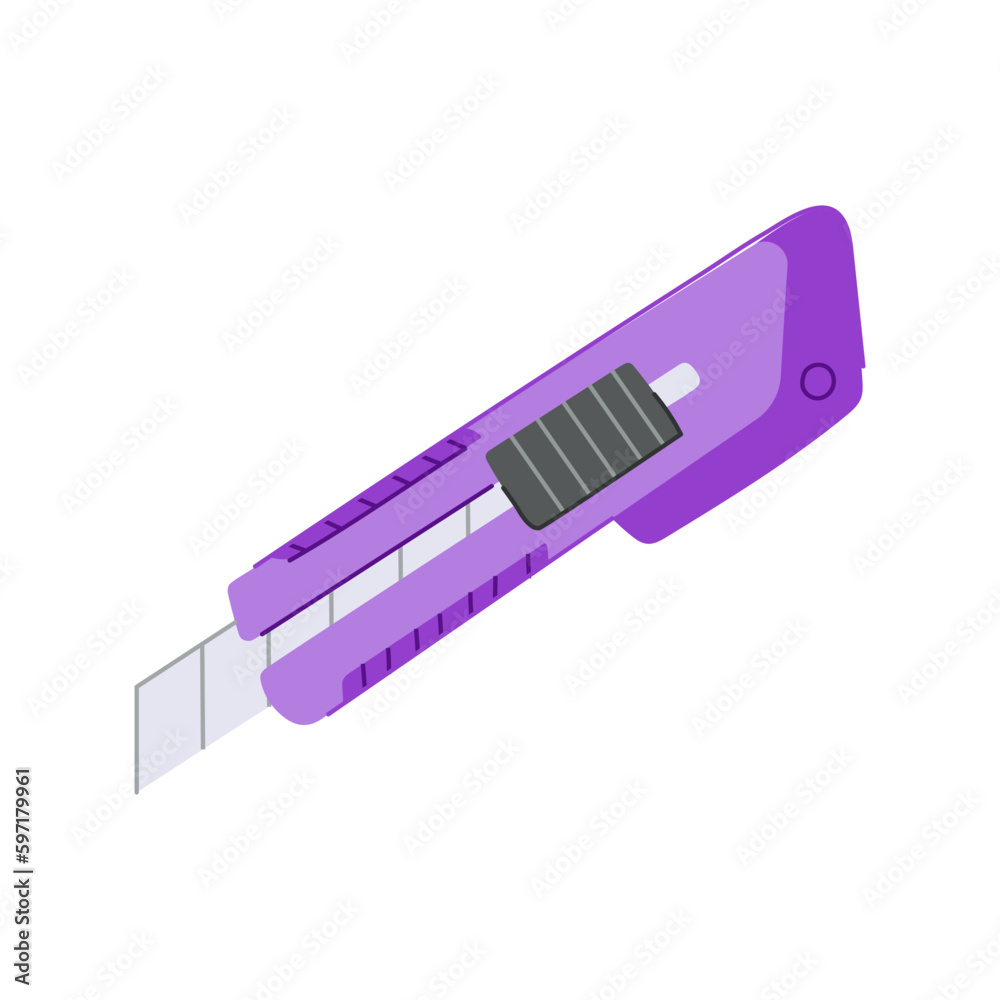 paper cutter knife cartoon vector illustration เวกเตอร์สต็อก | Adobe Stock