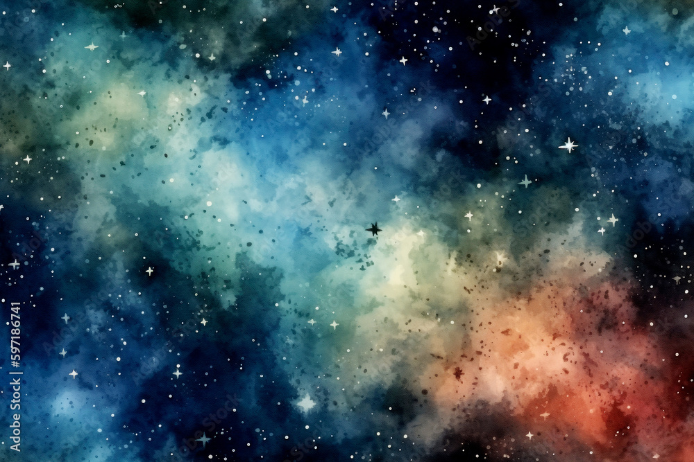 starry night sky watercolor Stock Illustration | Adobe Stock
