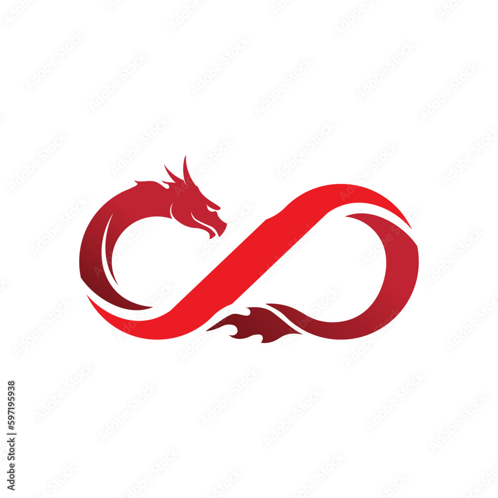 infinity dragon logo and symbol template icons vector illustration ...