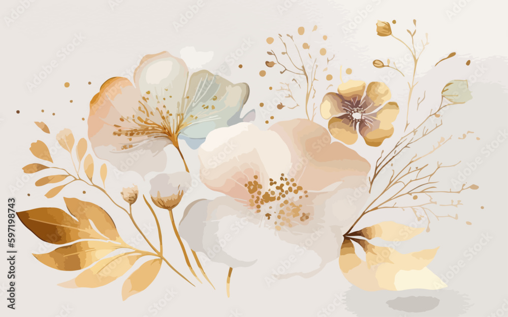 Abstract art background vector. Luxury minimal style wallpaper with ...