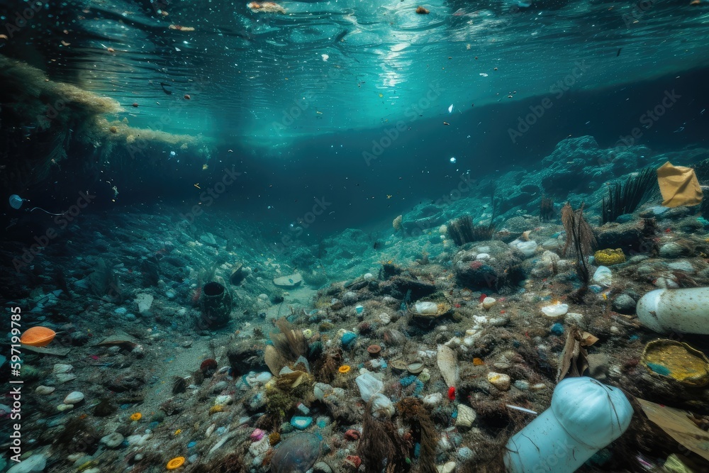 microplastic pollution on the seabed, with microplastics and other ...