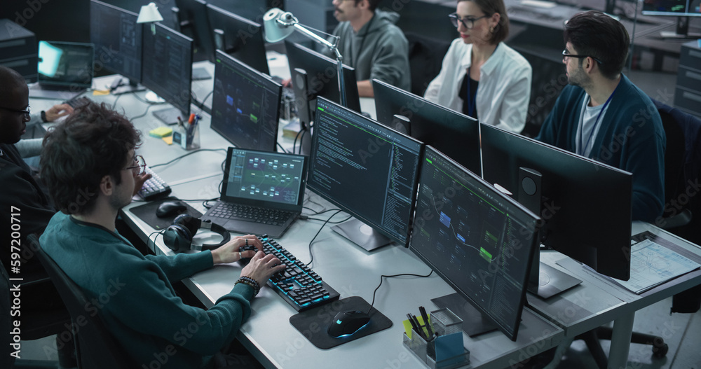 Fotka „Diverse Software Development Department Working on an Artificial ...