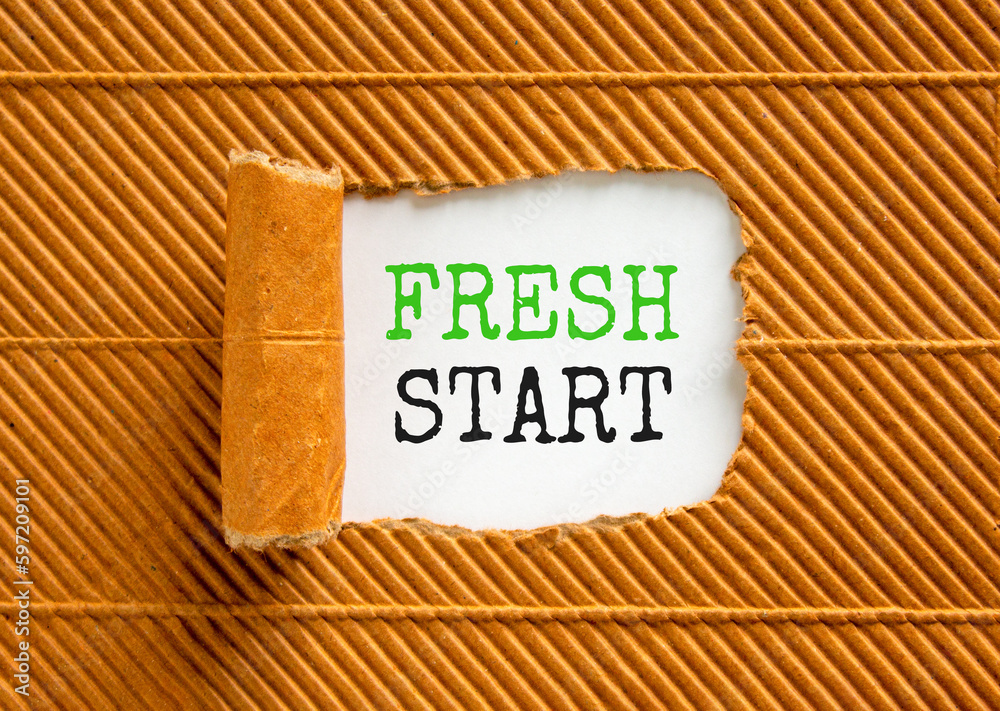 Fresh start and motivational symbol. Concept words Fresh start on ...