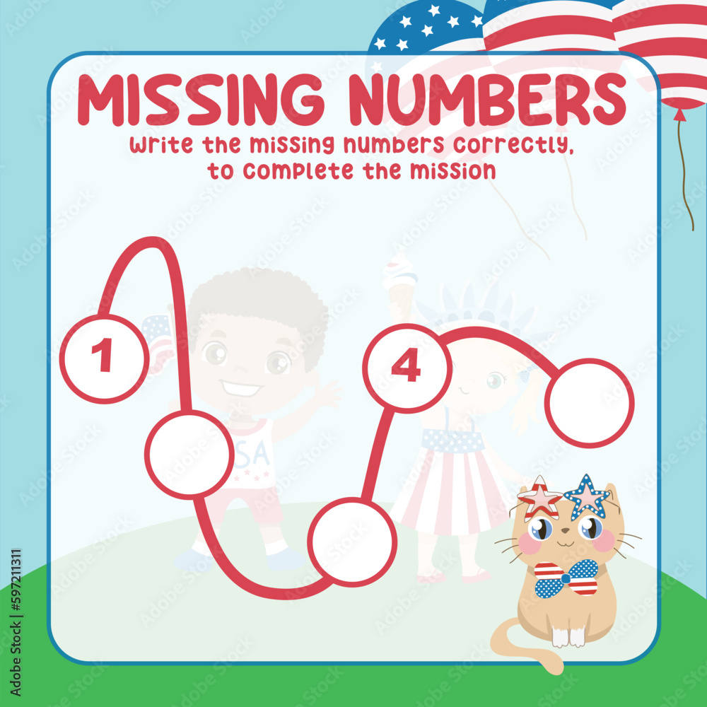 Missing numbers. Write the answer correctly. Educational printable math ...
