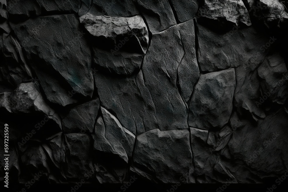 Ilustrace „Texture de roche noire. Cela ressemble à une surface de mur ...
