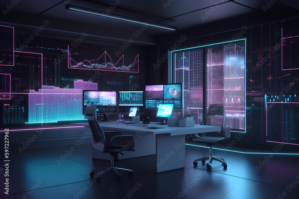 Intuitive Workflow: Futuristic Charts and Diagrams in High-Tech ...