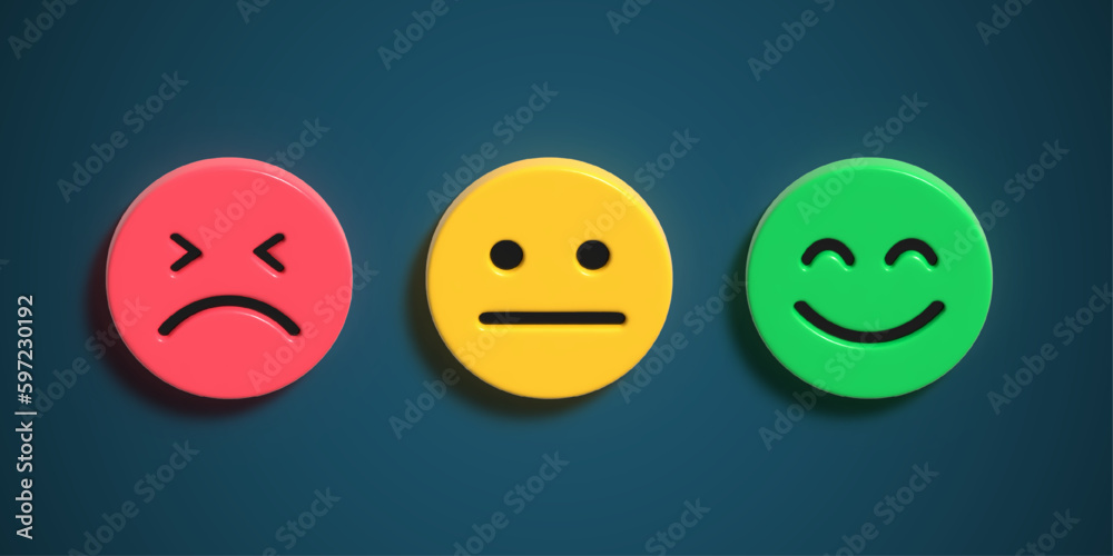 Stockvector Satisfaction Rating, Sad and Happy Mood Icons, Different ...