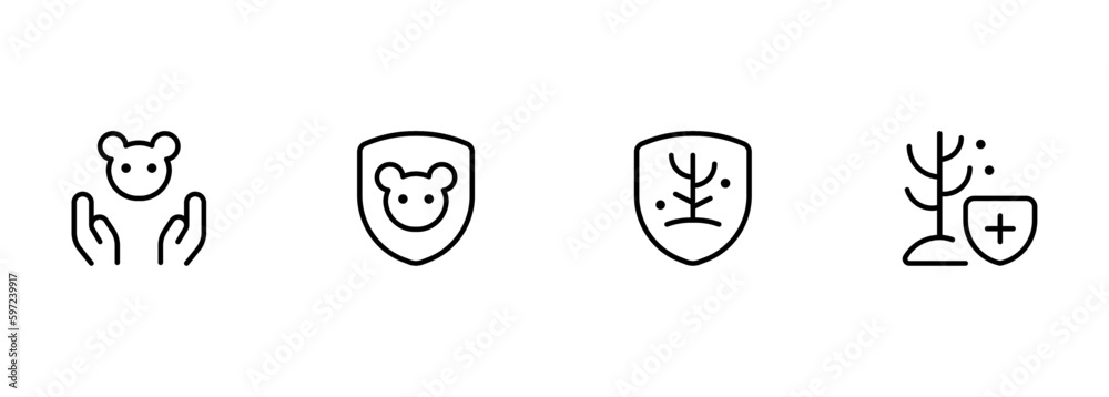 wildlife protection icon. animal friendly environment icon, flat vector ...