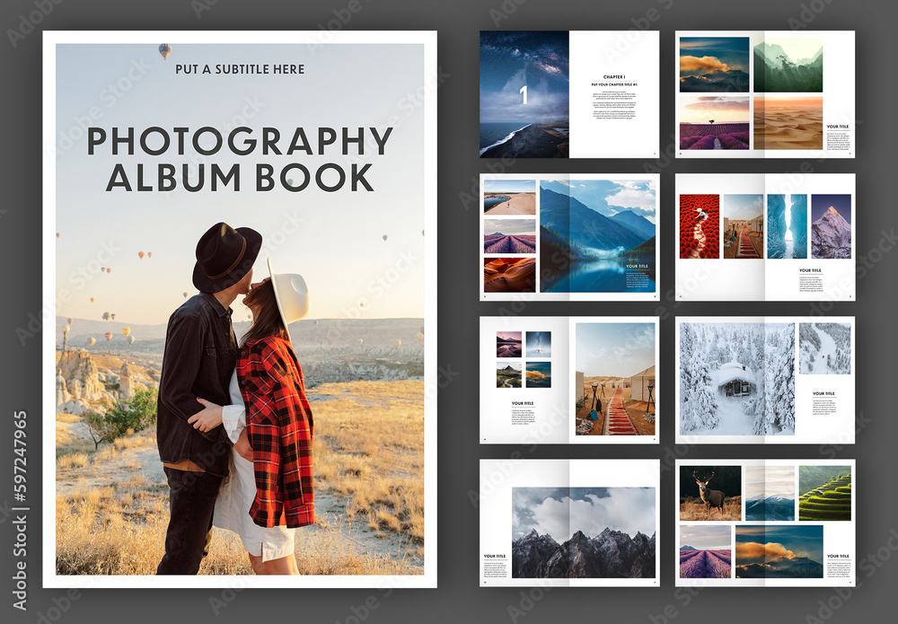Photography Album Book Layout Stock Template | Adobe Stock