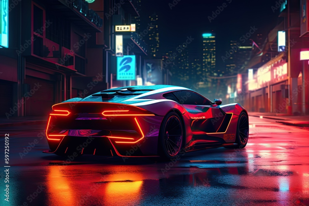 Life at the Limit: Futuristic Sports Car Racing Through the Neon-Lit ...