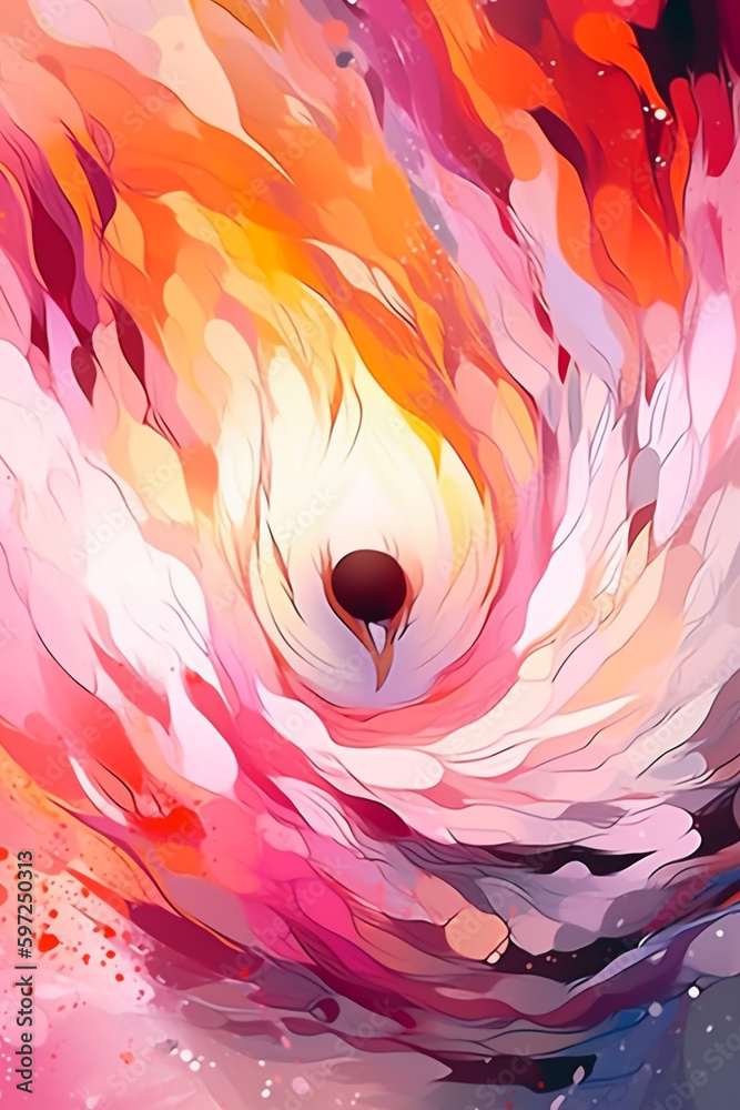 Texture anime aesthetic of symbolic dynamic elements. Oriental seamless ...