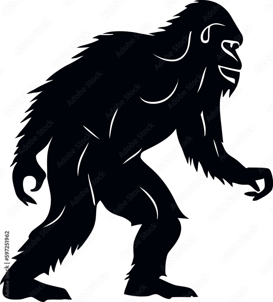 Bigfoot vector illustration isolated on white background Stock Vector ...