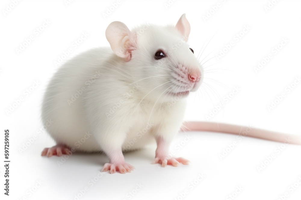 white albino rat on white background Stock Illustration | Adobe Stock