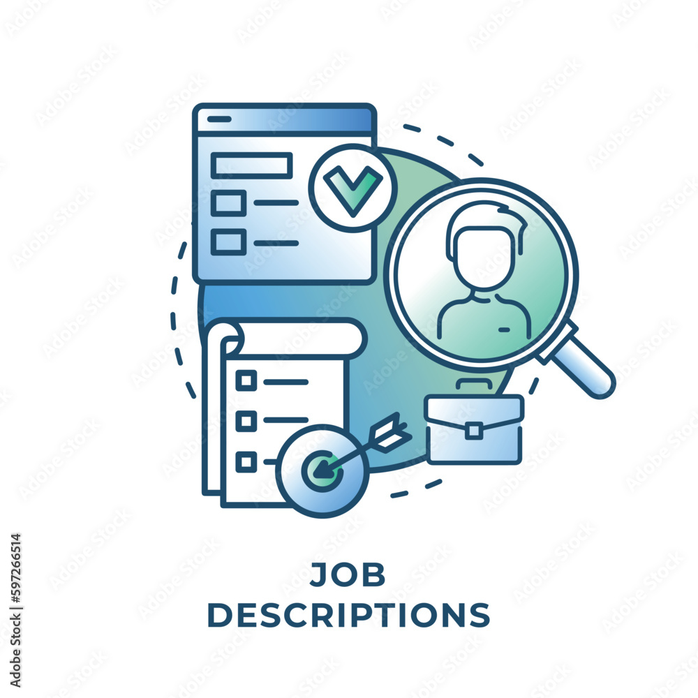 Job descriptions concept icon. Position requirements. Finding talent ...