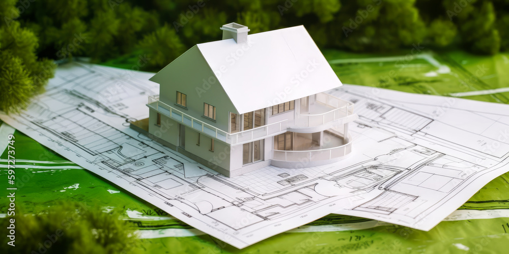 3D model showing the construction of an individual house and its ...