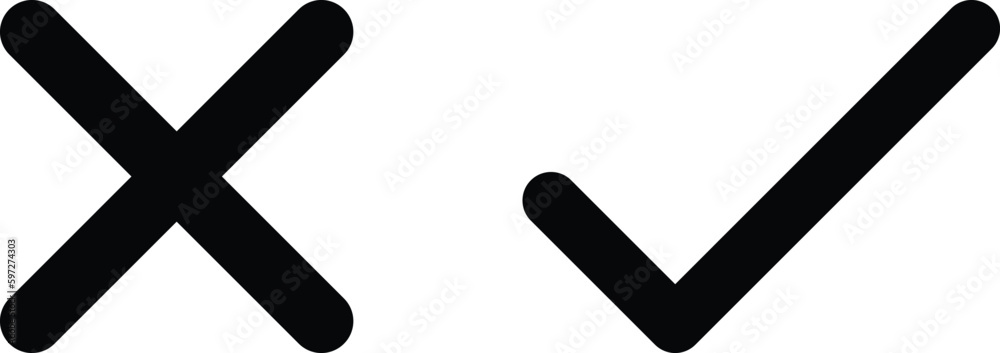 Tick and cross mark vector . Check mark icon set . Right and wrong ...