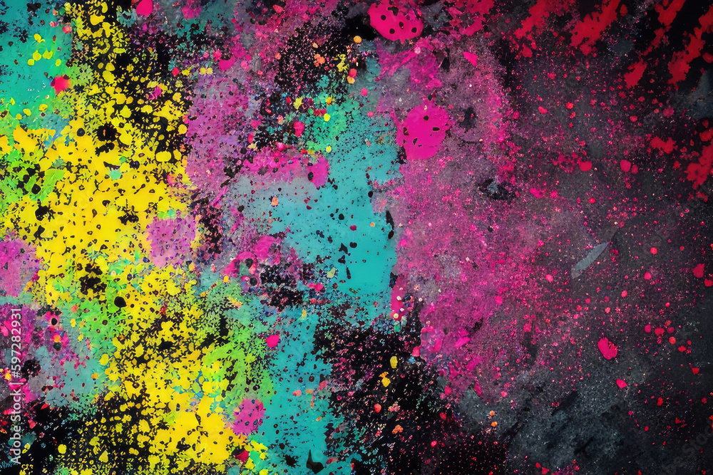 Colorful abstract, textured, paint splatter, street art urban graffiti ...
