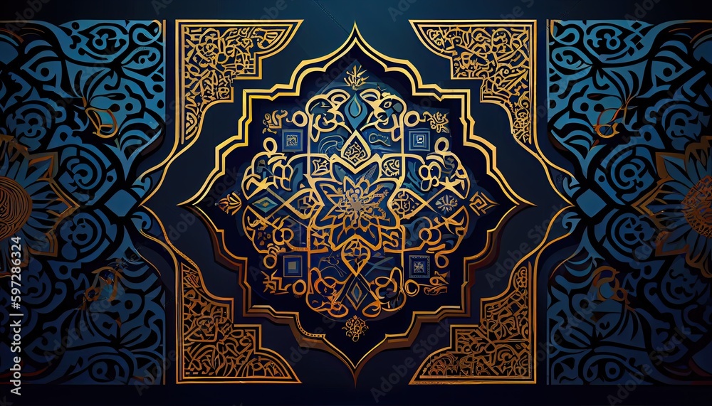 Seamless pattern in authentic arabian style with gold color. Vector ...