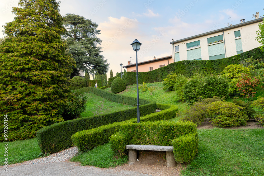 A ivy lined hillside walkway and path at the Parco Martiri Della ...