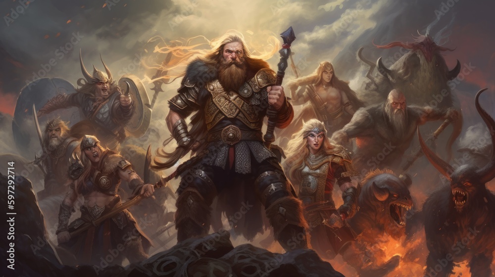 World inspired by Norse mythology, with fierce Vikings, epic battles ...