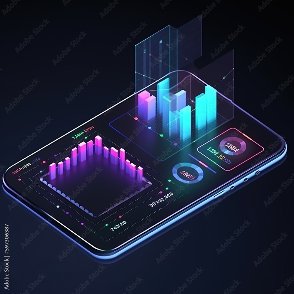 Smartphone application with business graph and analytics data on ...