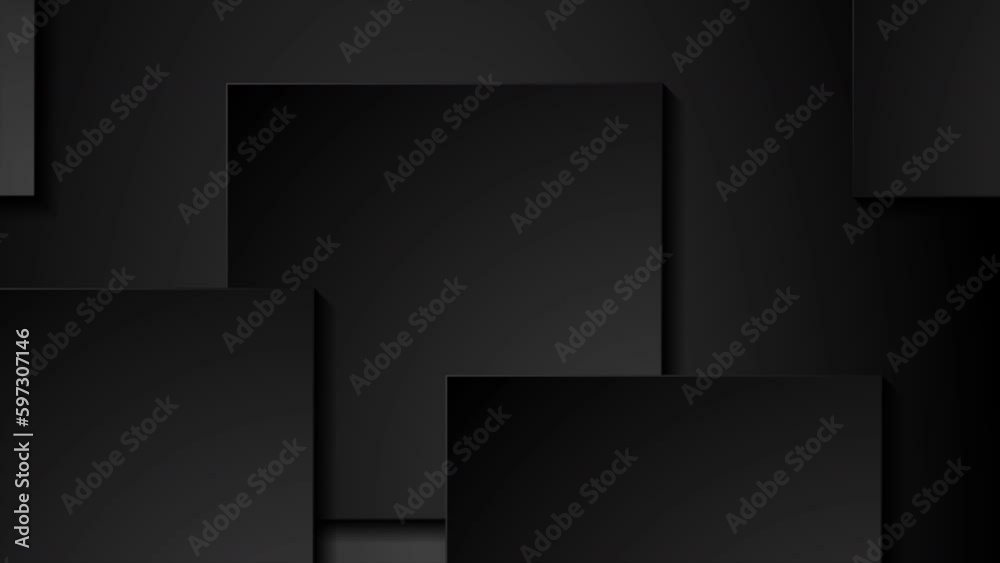 Minimal black squares abstract geometric tech background. Seamless ...
