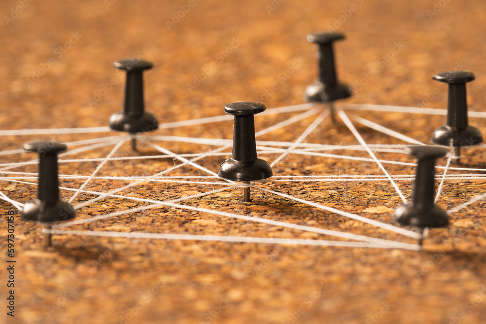 network connection business cooperation global link social media ...