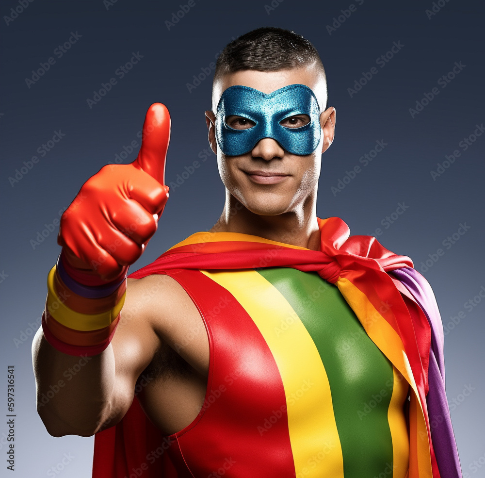 supergay: lgbt heroes of pride (generative ai content) Stock ...