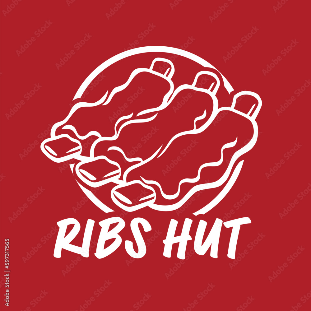 Simple Grilled Ribs Logo Design Ideas. BBQ ribs logo Stock Vector ...