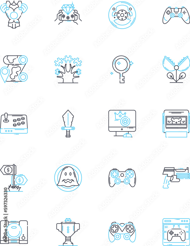 Scorekeeping Linear Icons Set Scoring Points Tallying Recordkeeping Tracking Statistics