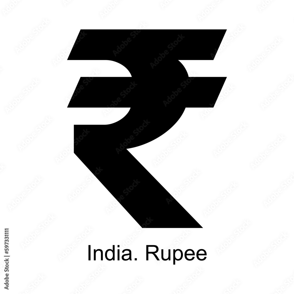Rupee currency symbol of India on white background Stock Vector | Adobe ...