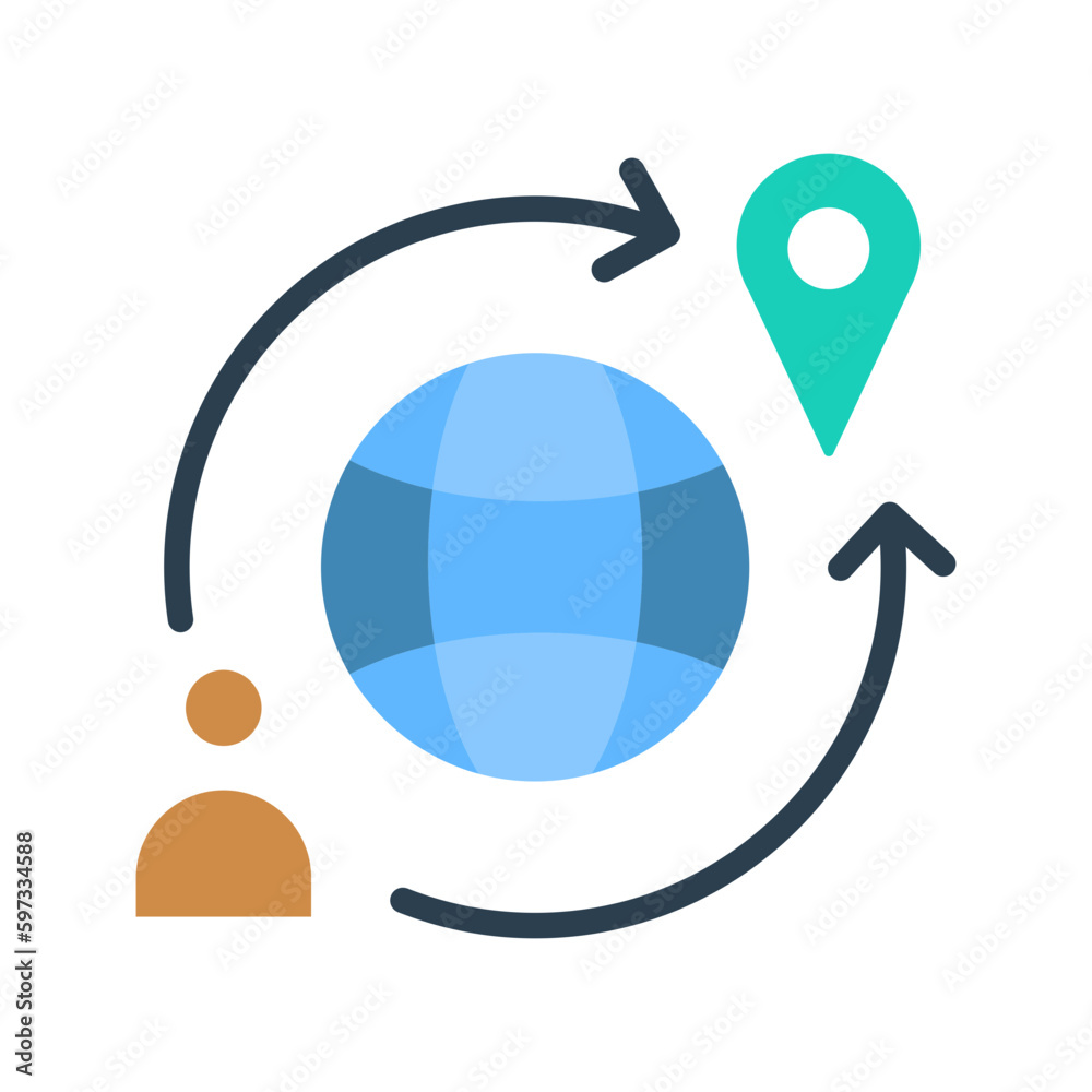 Immigration flat icon for immigration law, immigration enforcer ...