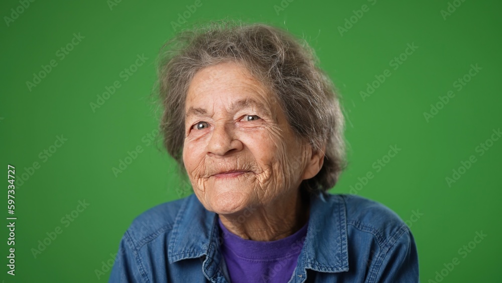 Closeup of smiling happy dreaming, thinking thoughtful elderly old ... Closeup of smiling happy dreaming, thinking thoughtful elderly old ...