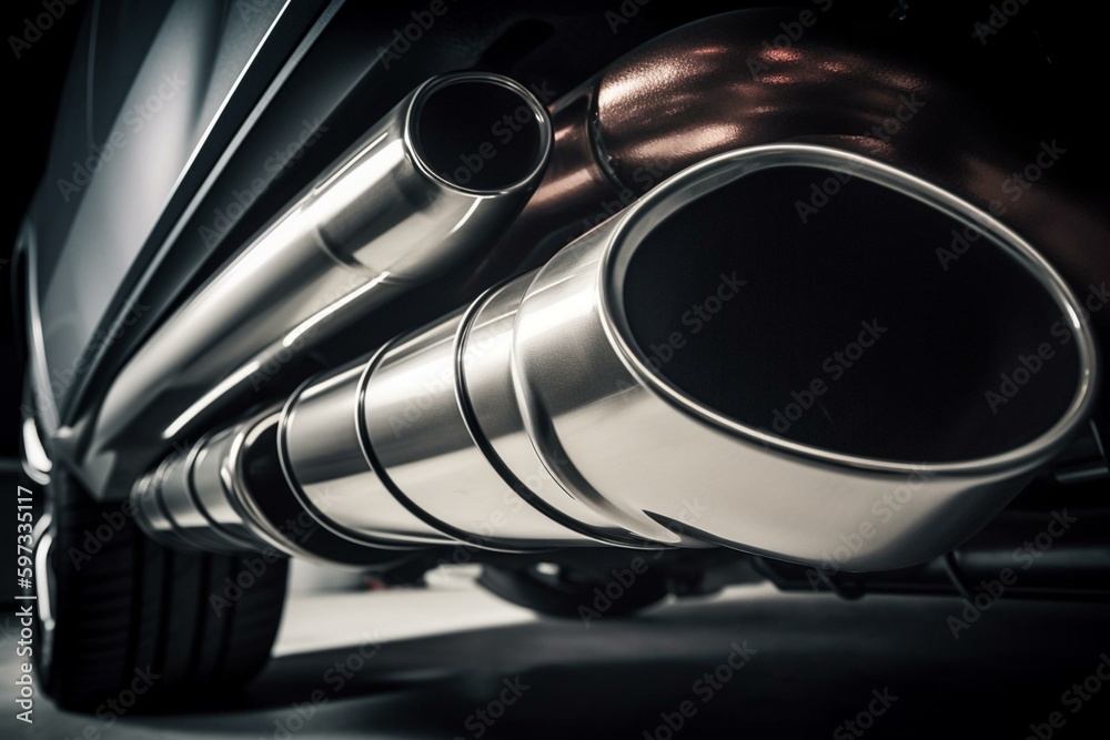 Customizing car's exhaust system with a sports car muffler and silencer ...