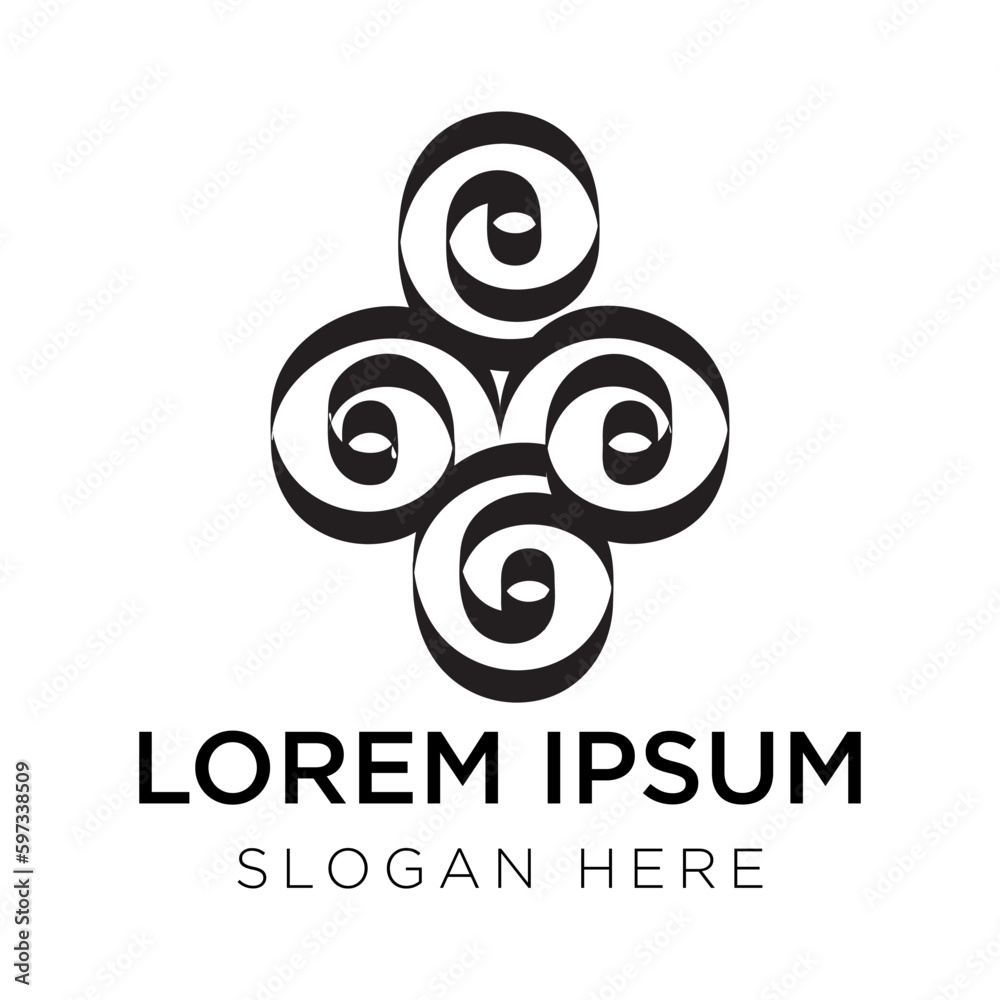 abstract geometry logo vector illustration isolated on white background ...