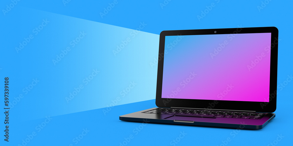 Modern Laptop Mockup with Blank Space for Your Design in Shape of Watch ...