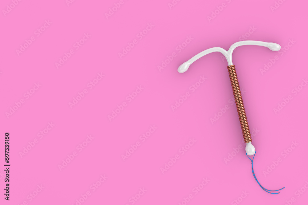 Birth Control Concept T Shape Iud Copper Intrauterine Device 3d