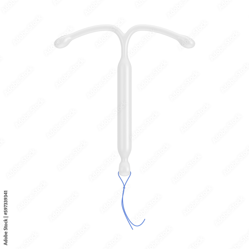 Birth Control Concept. T Shape IUD Hormonal Intrauterine Device. 3d ...
