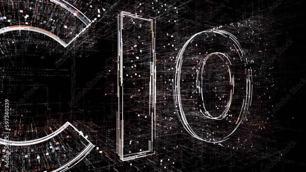 4k CIO animated word tag cloud,chief information officer,text design animation.The Matrix style ...