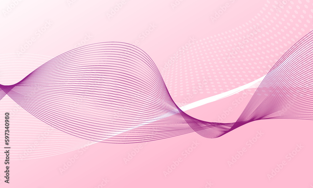pink rose lines wave curve with soft gradient abstract background Stock ...