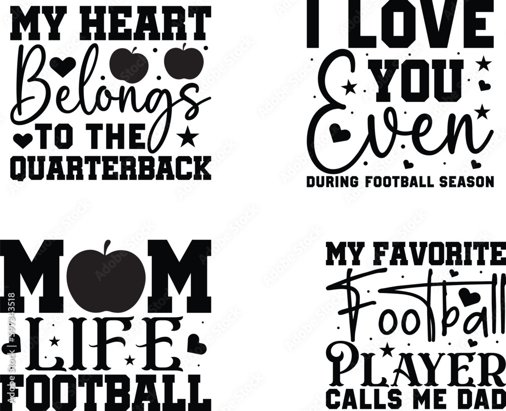 Football Svg Bundle And Retro Svg Stock Vector | Adobe Stock