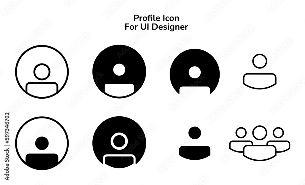 user icon set. person sign and symbol. people icon.profile vector ...