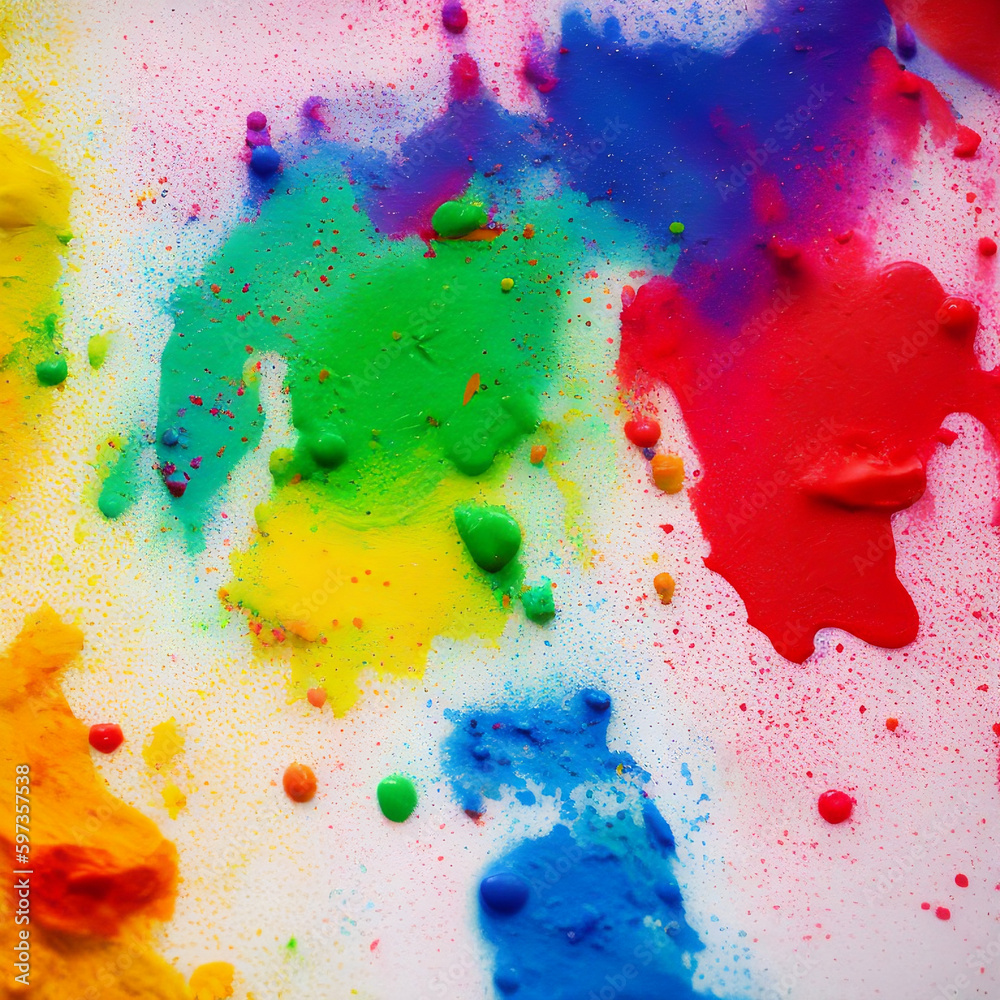 COLOR PALETTE, BY A PAINTER ARTIST, WITH rainbow paint splats, well ...