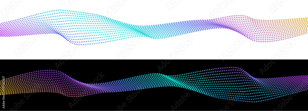abstract neon colorful particle wave length background transparent ...