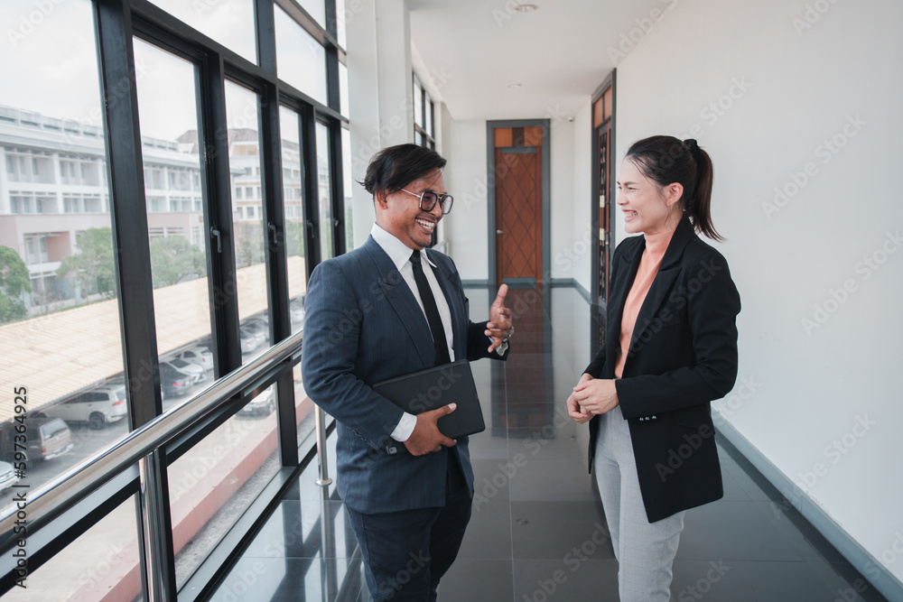 Businesswoman boss with various colleague senior executive group at ...