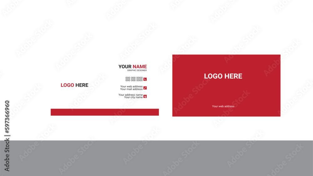 Double-sided creative business card template. Portrait and landscape ...